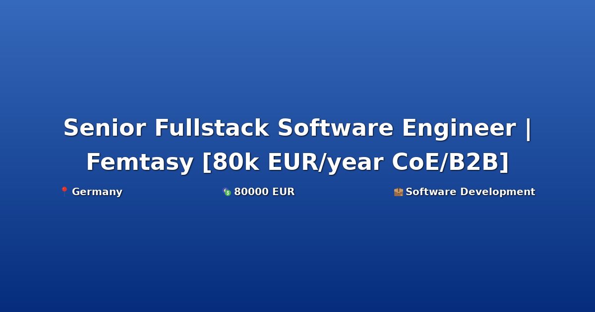 DailyRemote on LinkedIn: Senior Fullstack Software Engineer | Femtasy ... DailyRemote on LinkedIn: Senior Fullstack Software Engineer | Femtasy ...
