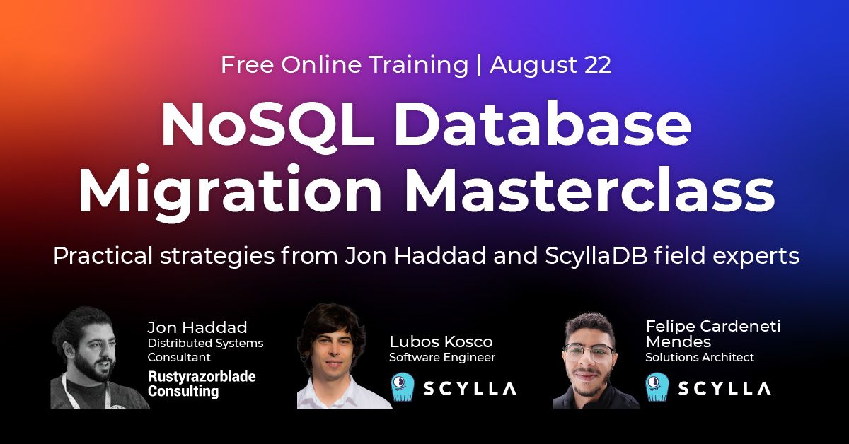 ScyllaDB on LinkedIn: NoSQL Data Modeling Masterclass ScyllaDB on LinkedIn: NoSQL Data Modeling Masterclass