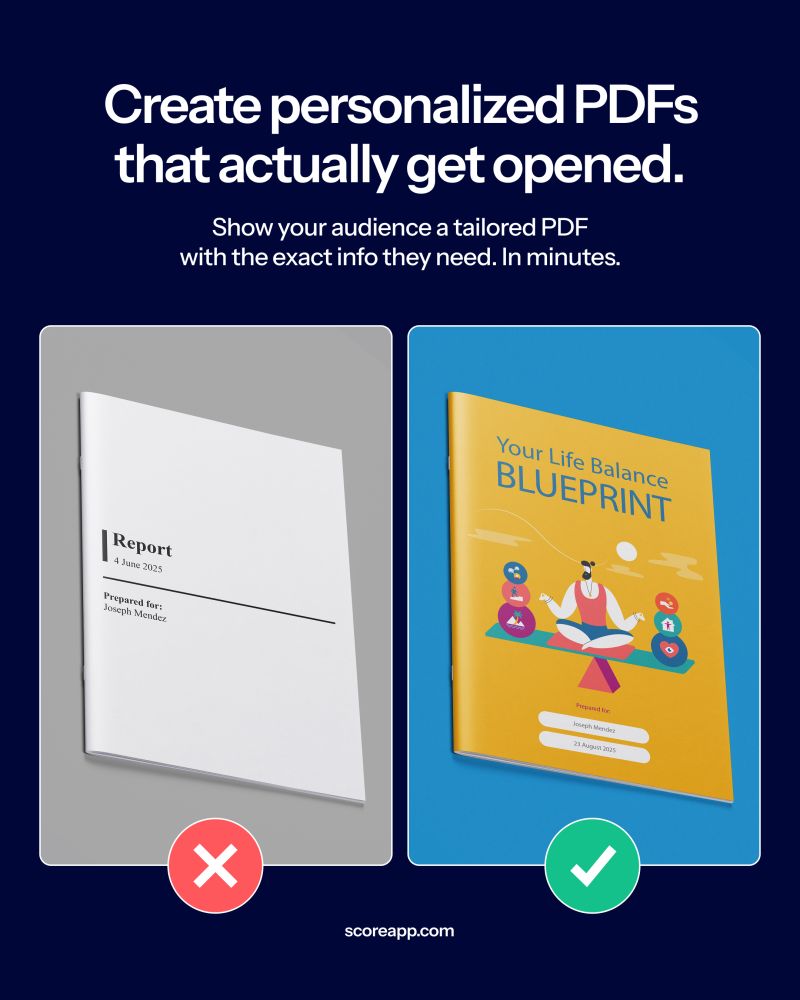 With ScoreApp you can use dynamic content to generate personalized PDF ... With ScoreApp you can use dynamic content to generate personalized PDF ...