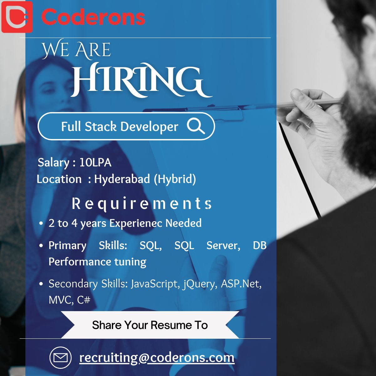 Coderons on LinkedIn: #jobs #jobalert #javascriptjobs #dotnet # ... Coderons on LinkedIn: #jobs #jobalert #javascriptjobs #dotnet # ...