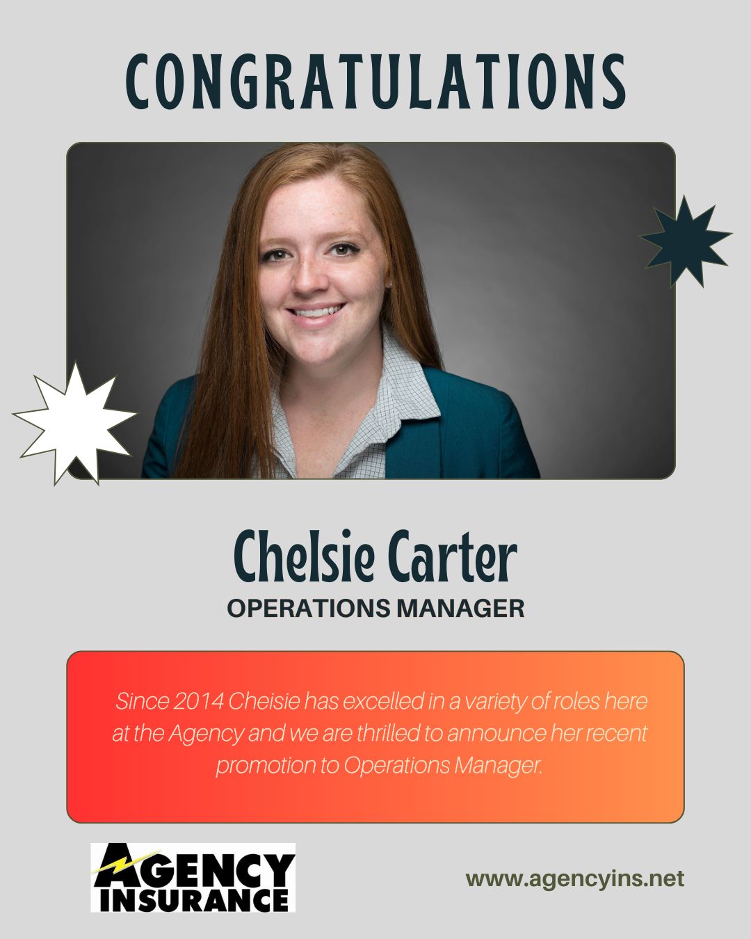 Congratulations Chelsie Carter!! We are so happy we have you as part of ... Congratulations Chelsie Carter!! We are so happy we have you as part of ...