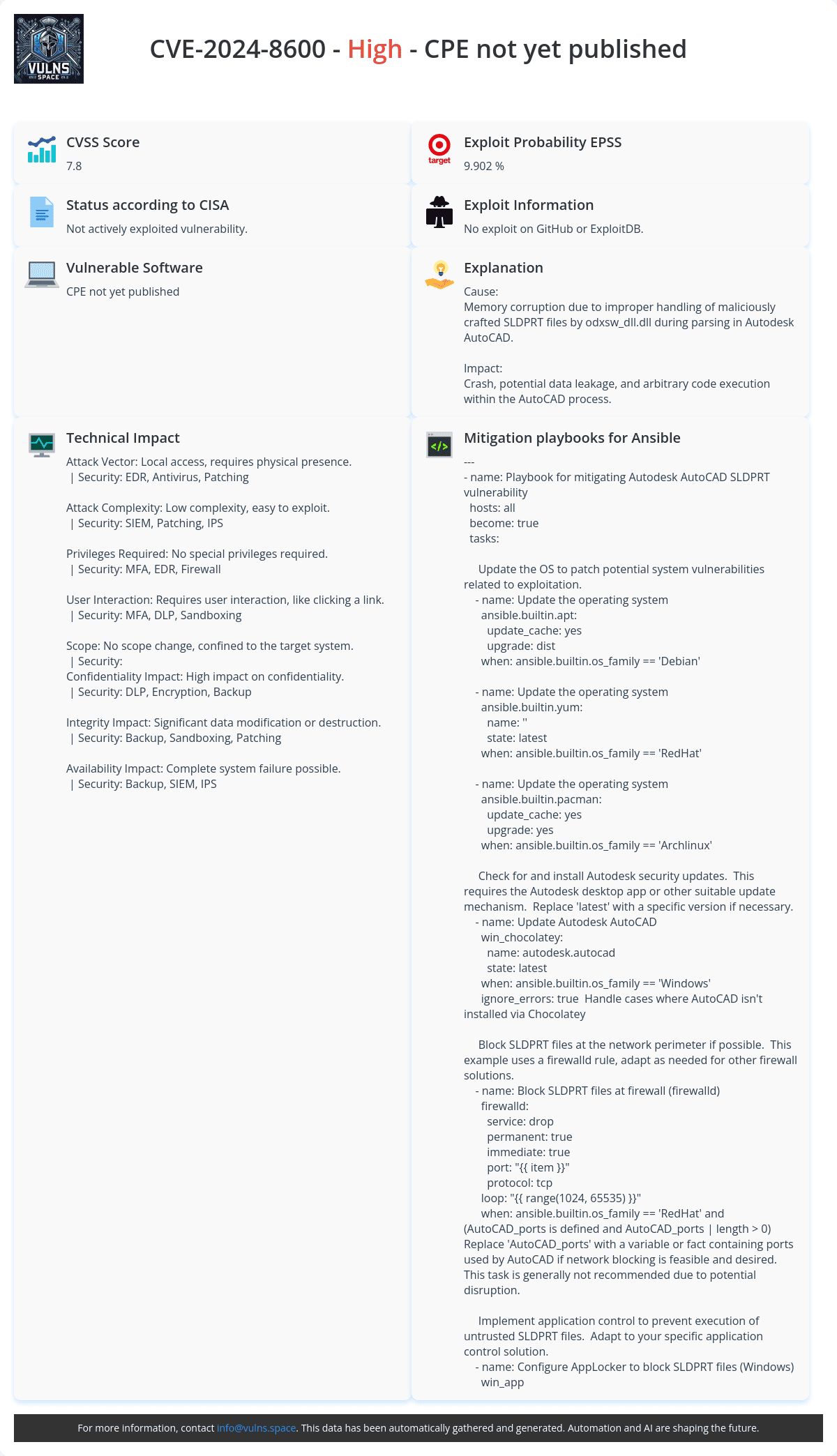 vulns.space on LinkedIn: #cve #cybersecurity #infosec #vulnerability # ... vulns.space on LinkedIn: #cve #cybersecurity #infosec #vulnerability # ...