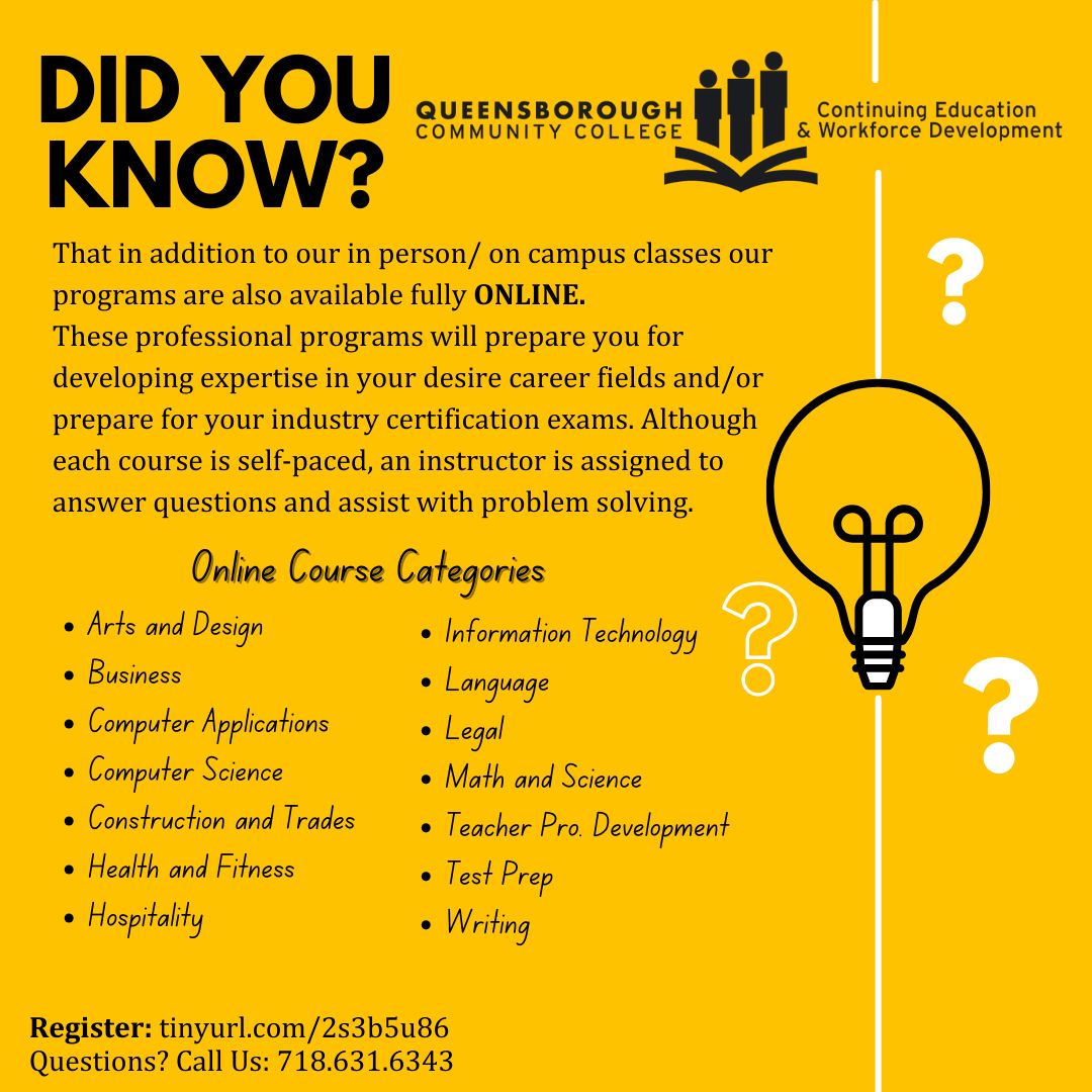 Queensborough CC Continuing Education / Workforce Development on ... Queensborough CC Continuing Education / Workforce Development on ...