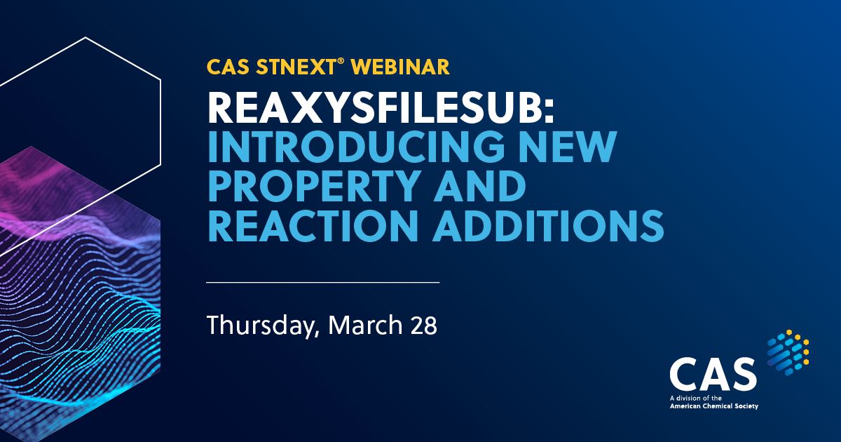 CAS on LinkedIn: CAS STNext® Webinar ReaxysFileSub: Introducing new ... CAS on LinkedIn: CAS STNext® Webinar ReaxysFileSub: Introducing new ...