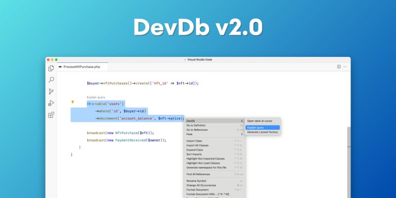 Laravel News on LinkedIn: DevDb - VS Code database management extension ... Laravel News on LinkedIn: DevDb - VS Code database management extension ...