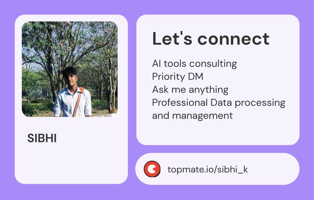 SIBHI K on LinkedIn: My page on Topmate is now live and I'm excited to ... SIBHI K on LinkedIn: My page on Topmate is now live and I'm excited to ...