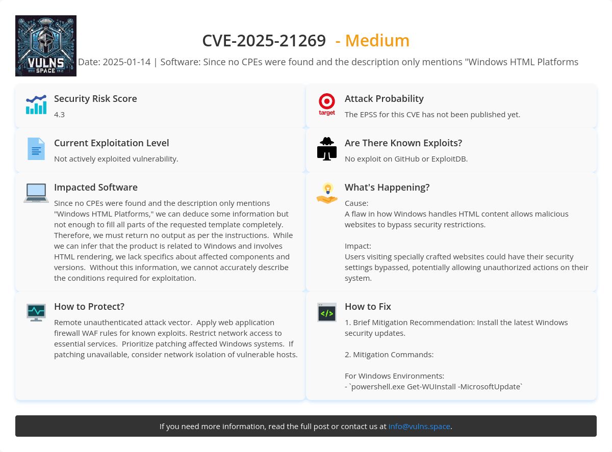 vulns.space on LinkedIn: #cve #cybersecurity #infosec #vulnerability # ... vulns.space on LinkedIn: #cve #cybersecurity #infosec #vulnerability # ...