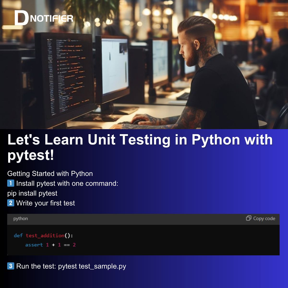 DNotifier on LinkedIn: #dnotifier #python #unittesting #pytest # ... DNotifier on LinkedIn: #dnotifier #python #unittesting #pytest # ...