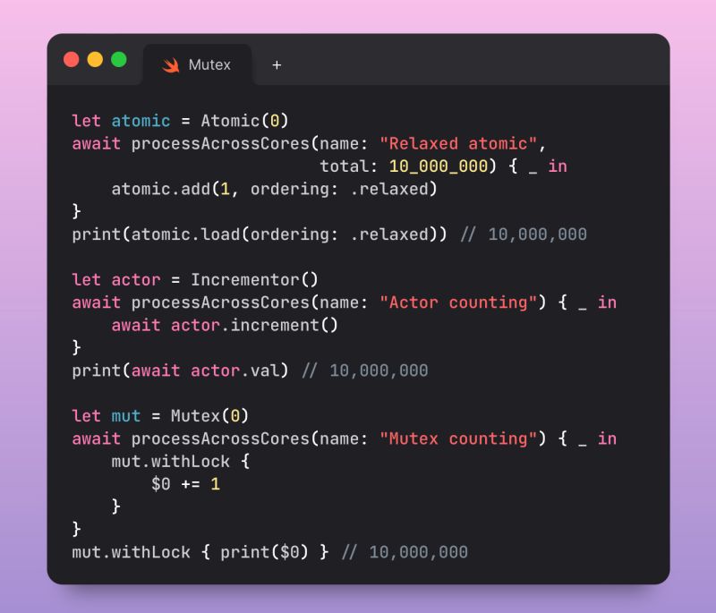 Jacob Bartlett on LinkedIn: Advanced Swift Concurrency: Atomics vs ... Jacob Bartlett on LinkedIn: Advanced Swift Concurrency: Atomics vs ...