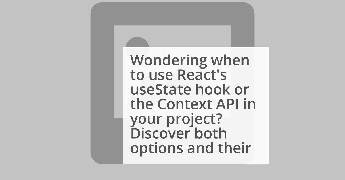 React Jobs on LinkedIn: React useState Vs. Context API: When to Use Them React Jobs on LinkedIn: React useState Vs. Context API: When to Use Them