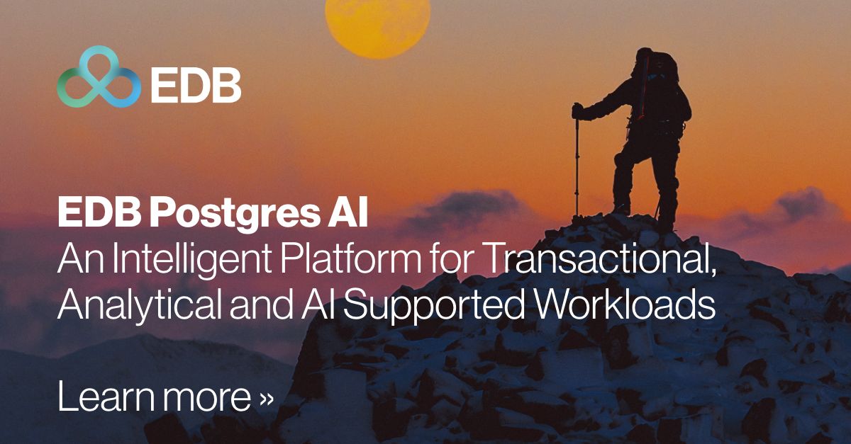 EDB Postgres AI: The world's first intelligent AI platform | EDB posted ... EDB Postgres AI: The world's first intelligent AI platform | EDB posted ...