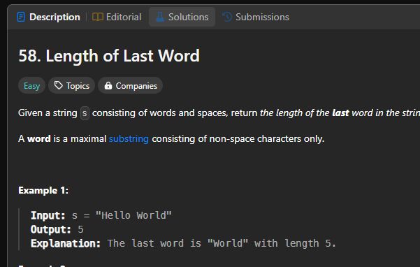Prottoy Sarker on LinkedIn: LeetCode Problem 58. Length of Last Word Prottoy Sarker on LinkedIn: LeetCode Problem 58. Length of Last Word