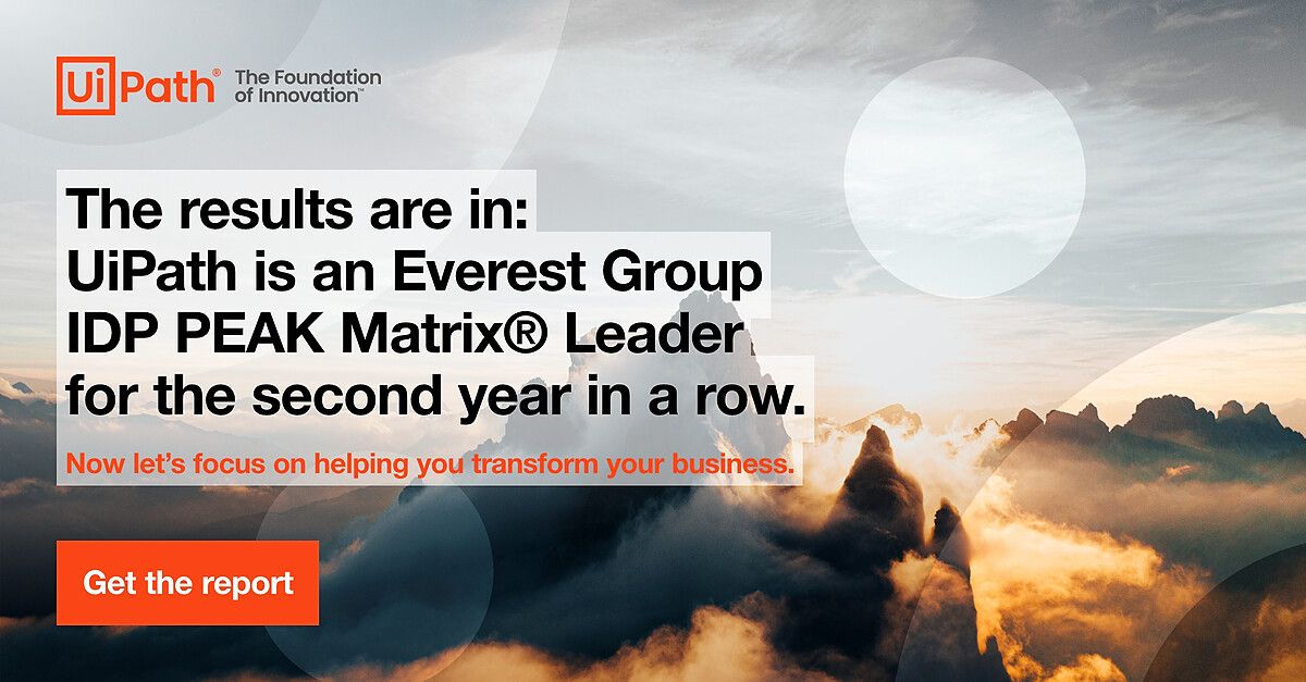 UiPath on LinkedIn: UiPath Named a Leader in the IDP Products PEAK ... UiPath on LinkedIn: UiPath Named a Leader in the IDP Products PEAK ...