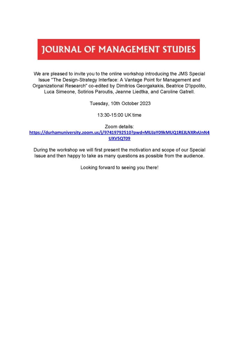 Journal of Management Studies on LinkedIn: Join the Guest Editors of ... Journal of Management Studies on LinkedIn: Join the Guest Editors of ...