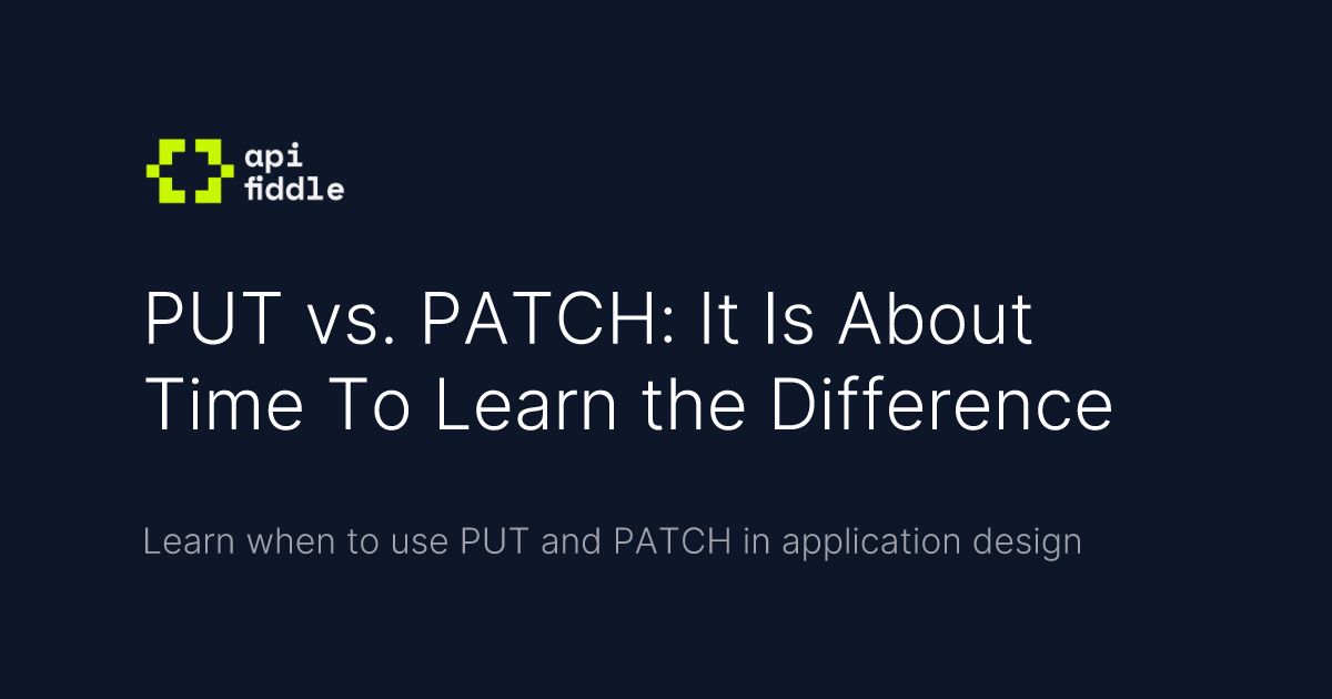 Shawn Wildermuth on LinkedIn: From my Newsletter: PUT vs. PATCH: It Is ... Shawn Wildermuth on LinkedIn: From my Newsletter: PUT vs. PATCH: It Is ...