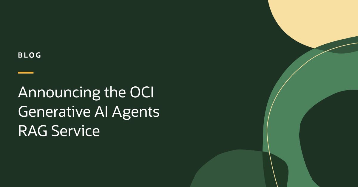 Oracle Cloud on LinkedIn: #oci #generativeai #rag Oracle Cloud on LinkedIn: #oci #generativeai #rag