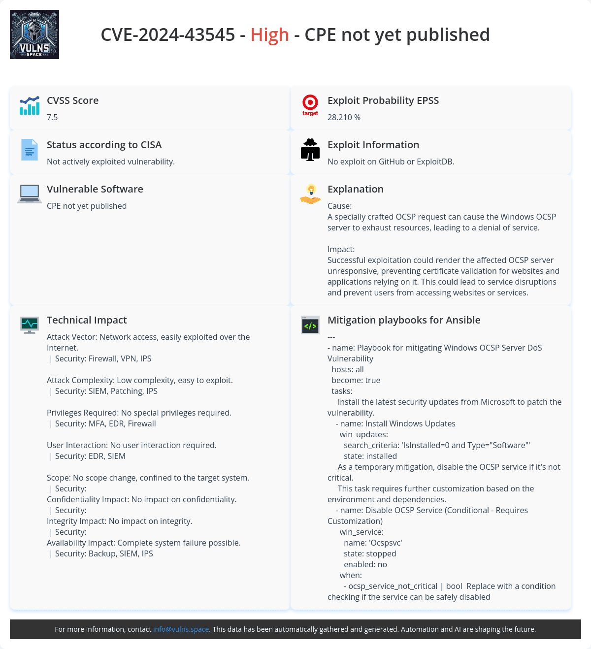 vulns.space on LinkedIn: #cve #cybersecurity #infosec #vulnerability # ... vulns.space on LinkedIn: #cve #cybersecurity #infosec #vulnerability # ...