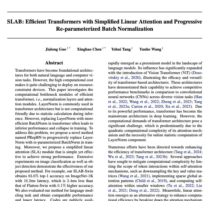 Ahsen Khaliq on LinkedIn: SLAB Efficient Transformers with Simplified ... Ahsen Khaliq on LinkedIn: SLAB Efficient Transformers with Simplified ...