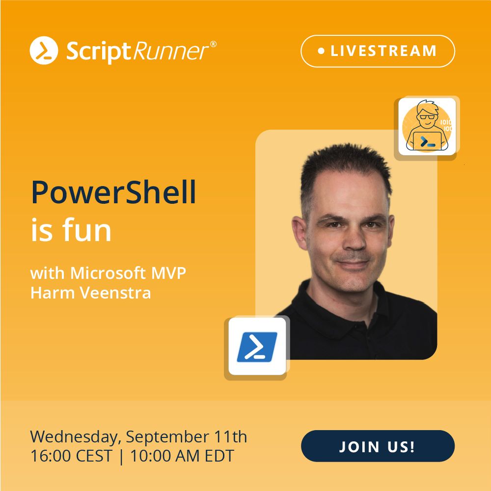 ScriptRunner on LinkedIn: #powershell #itautomation #livestream # ... ScriptRunner on LinkedIn: #powershell #itautomation #livestream # ...