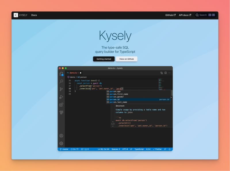 🛠️ Kysely 👉🏻 The type-safe SQL query builder for TypeScript… | Michael ... 🛠️ Kysely 👉🏻 The type-safe SQL query builder for TypeScript… | Michael ...