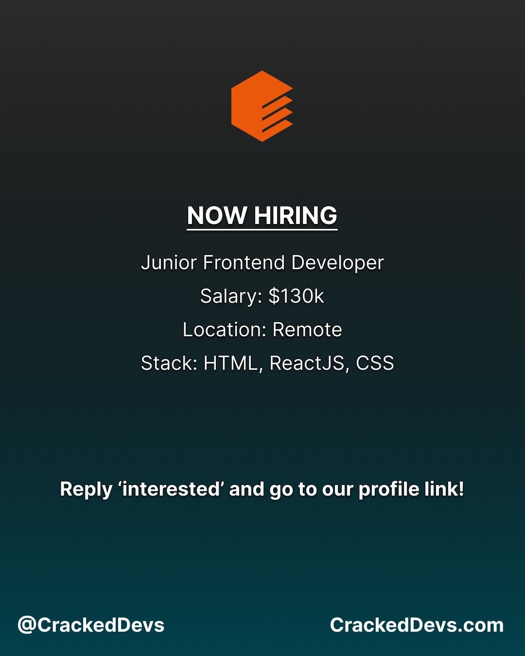 CrackedDevs.com - Get Paid To Code 🚀 on LinkedIn: Hiring!! Junior Front ... CrackedDevs.com - Get Paid To Code 🚀 on LinkedIn: Hiring!! Junior Front ...