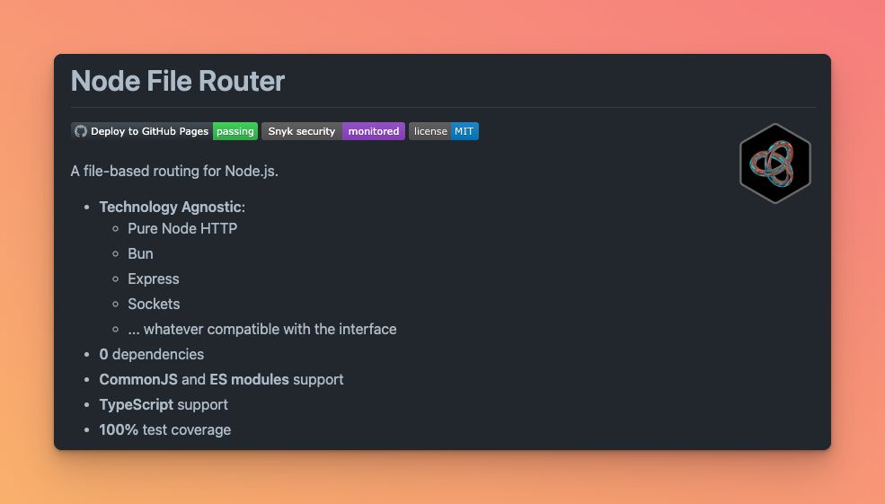 🛠️ Node File Router 👉🏻 Node File Router provides file-based routing ... 🛠️ Node File Router 👉🏻 Node File Router provides file-based routing ...