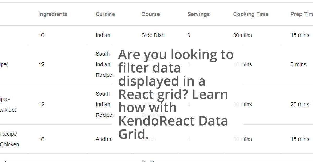 React Jobs on LinkedIn: How to Implement Filtering in Your React Data Grid React Jobs on LinkedIn: How to Implement Filtering in Your React Data Grid