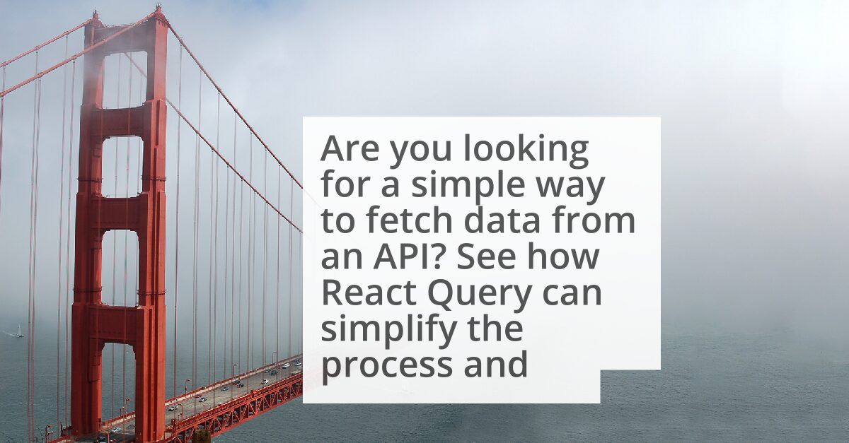 React Query to simplify data fetching | React Jobs React Query to simplify data fetching | React Jobs