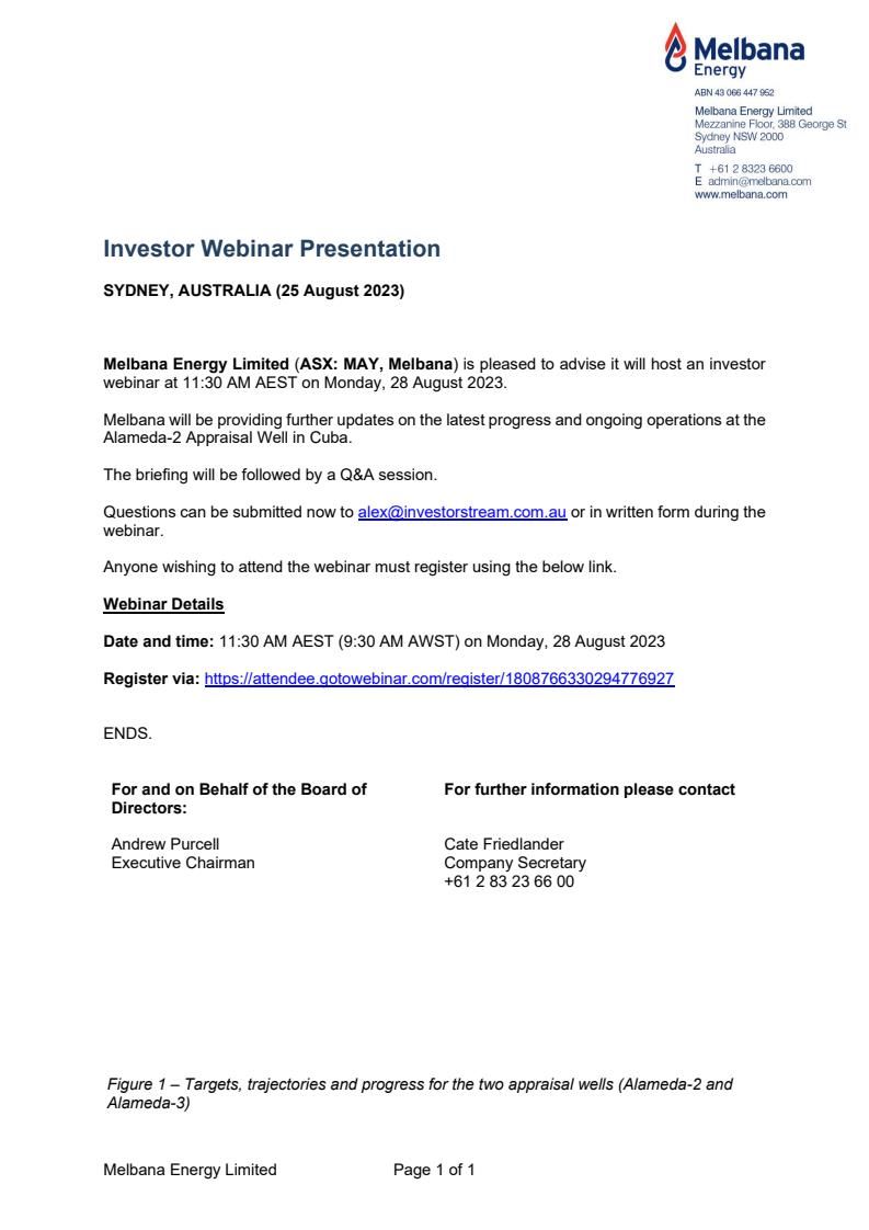 Melbana Energy Limited on LinkedIn: Investor Webinar Presentation $MAY ... Melbana Energy Limited on LinkedIn: Investor Webinar Presentation $MAY ...