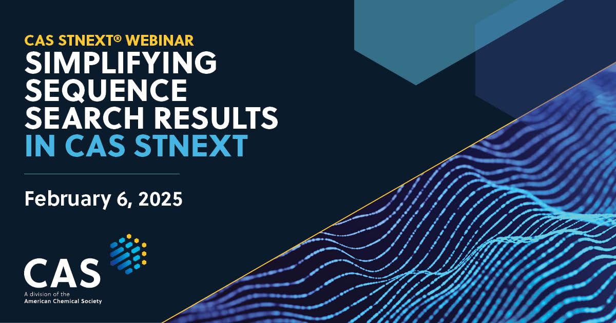 CAS on LinkedIn: CAS STNext® Webinar Simplifying sequence search ... CAS on LinkedIn: CAS STNext® Webinar Simplifying sequence search ...