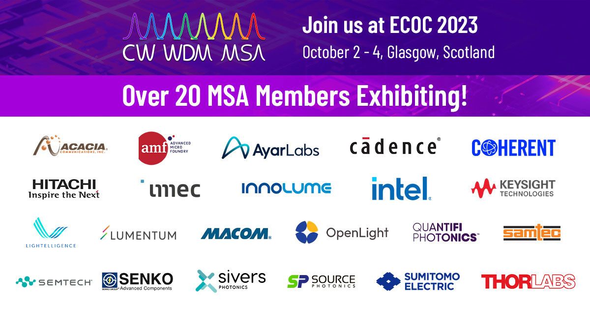 CW-WDM MSA on LinkedIn: #cwwdm #ecoc2023 CW-WDM MSA on LinkedIn: #cwwdm #ecoc2023