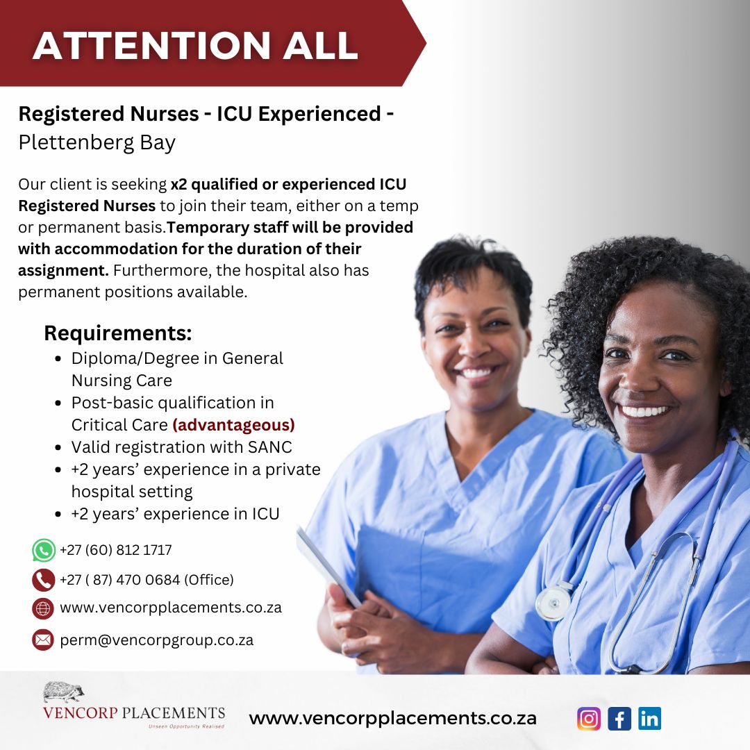 Vencorp Placements on LinkedIn: #vencorpplacements #icunurses # ... Vencorp Placements on LinkedIn: #vencorpplacements #icunurses # ...
