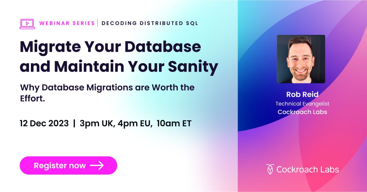 Dr Chris Ireland on LinkedIn: Migrate Your Database. Maintain Your Sanity. Dr Chris Ireland on LinkedIn: Migrate Your Database. Maintain Your Sanity.