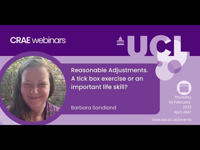 Reasonable Adjustments. A tick box exercise or an important life skill ... Reasonable Adjustments. A tick box exercise or an important life skill ...