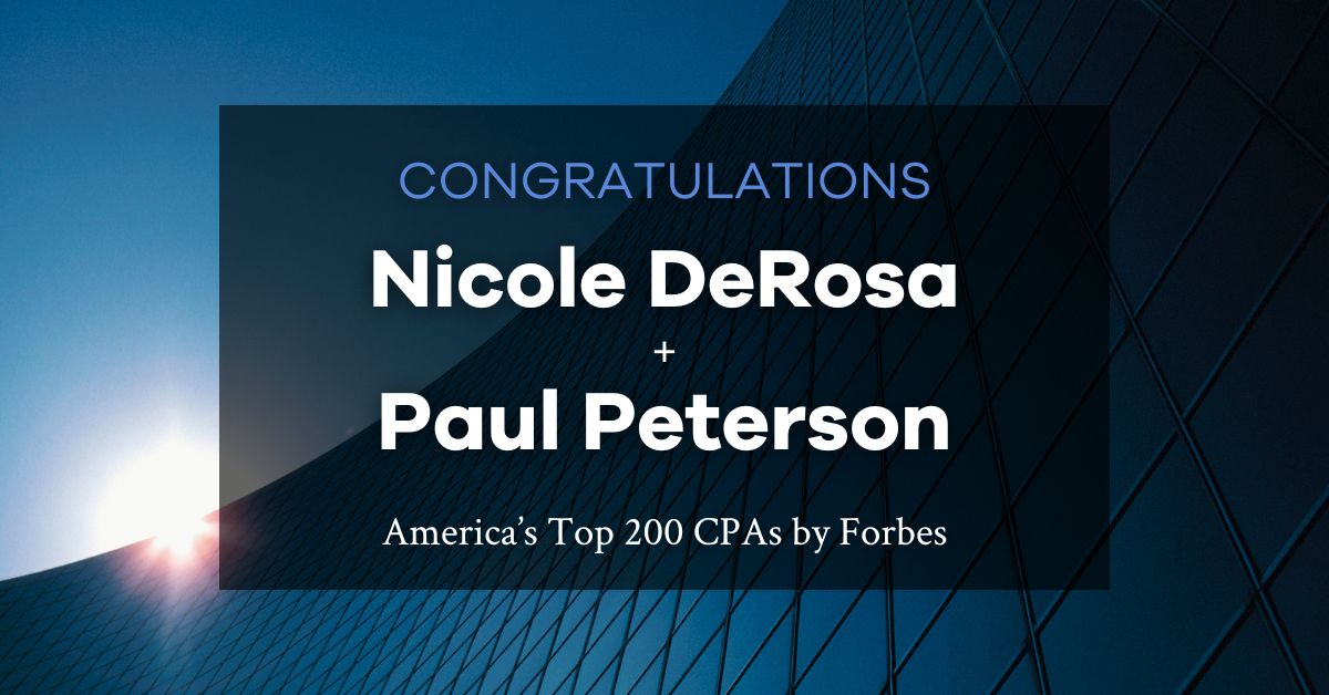 Nicole DeRosa CPA and Paul Peterson make Forbes Top 200 CPAs | Wiss ... Nicole DeRosa CPA and Paul Peterson make Forbes Top 200 CPAs | Wiss ...