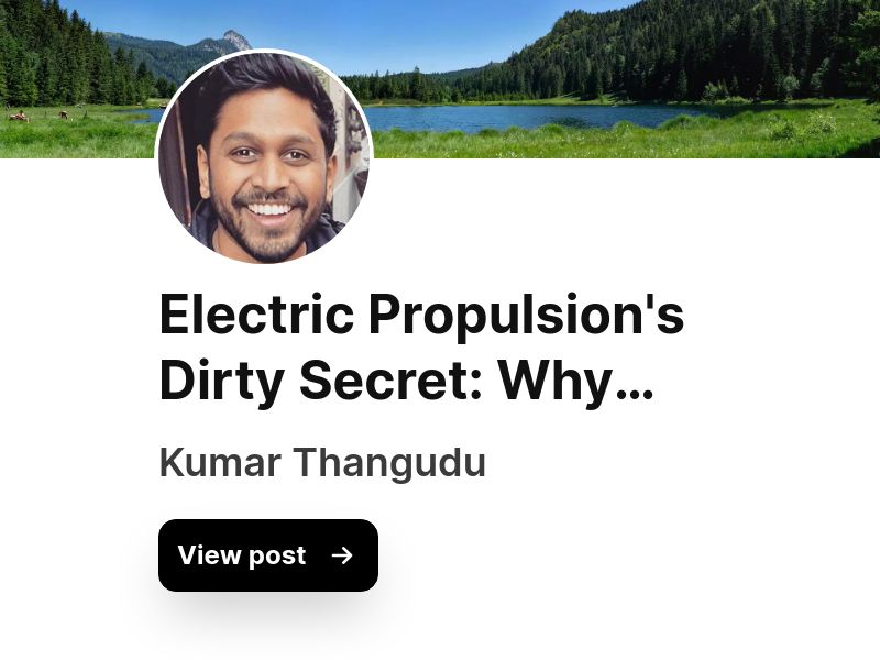 Electric Propulsion's Dirty Secret: Why Lithium Can't Fly (Or Float ... Electric Propulsion's Dirty Secret: Why Lithium Can't Fly (Or Float ...