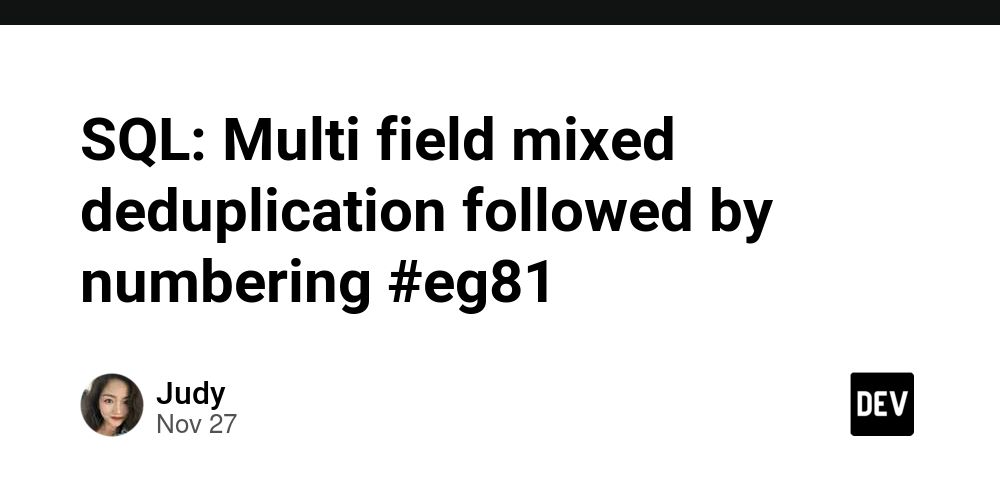 CodingCat.dev on LinkedIn: SQL: Multi field mixed deduplication ... CodingCat.dev on LinkedIn: SQL: Multi field mixed deduplication ...