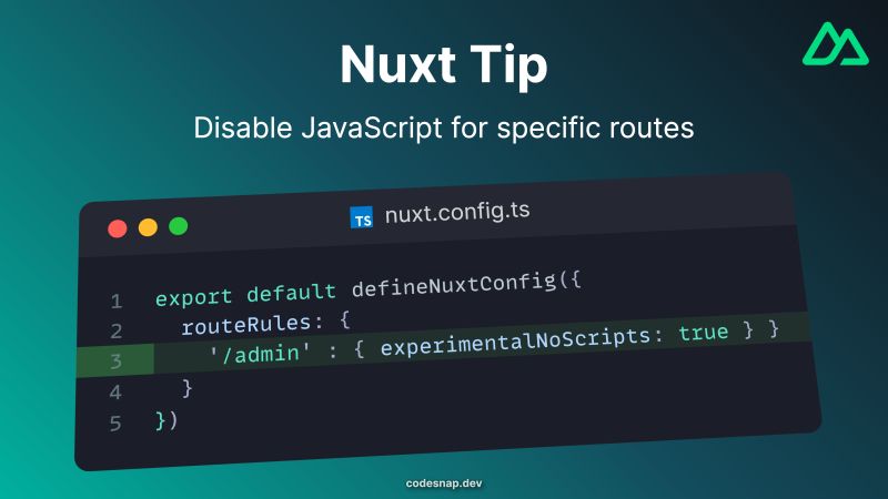 Michael Hoffmann on LinkedIn: 馃挕 Nuxt Quick Tip 馃憠馃徎 You can disable ... Michael Hoffmann on LinkedIn: 馃挕 Nuxt Quick Tip 馃憠馃徎 You can disable ...