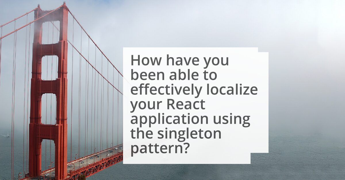 React Jobs on LinkedIn: Singleton pattern in react application React Jobs on LinkedIn: Singleton pattern in react application