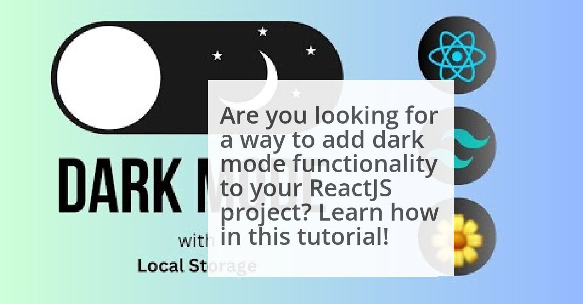 React Jobs on LinkedIn: How To Add Dark Mode Toggle in ReactJS ... React Jobs on LinkedIn: How To Add Dark Mode Toggle in ReactJS ...