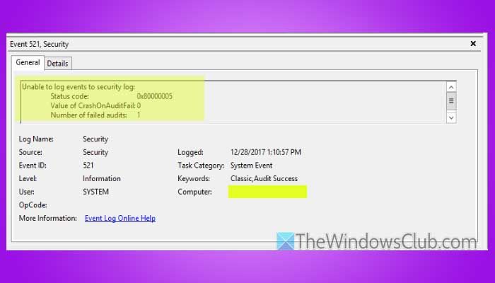 Principal-IT, Inc. on LinkedIn: Event ID 521, Unable to log events to ... Principal-IT, Inc. on LinkedIn: Event ID 521, Unable to log events to ...