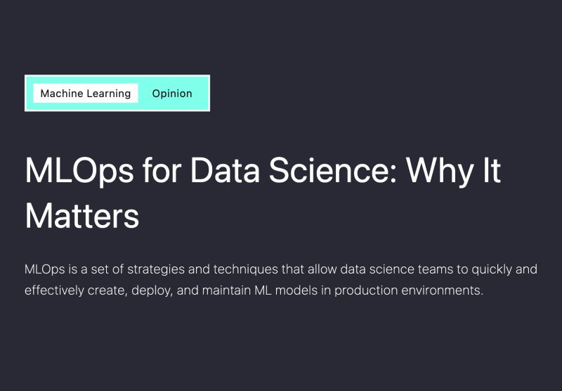 Stéphan André on LinkedIn: MLOps for Data Science: Why It Matters Stéphan André on LinkedIn: MLOps for Data Science: Why It Matters