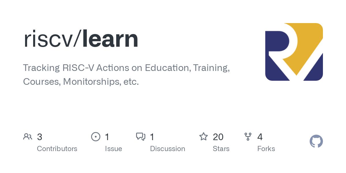 RISC-V International on LinkedIn: GitHub - riscv/learn: Tracking RISC-V ... RISC-V International on LinkedIn: GitHub - riscv/learn: Tracking RISC-V ...