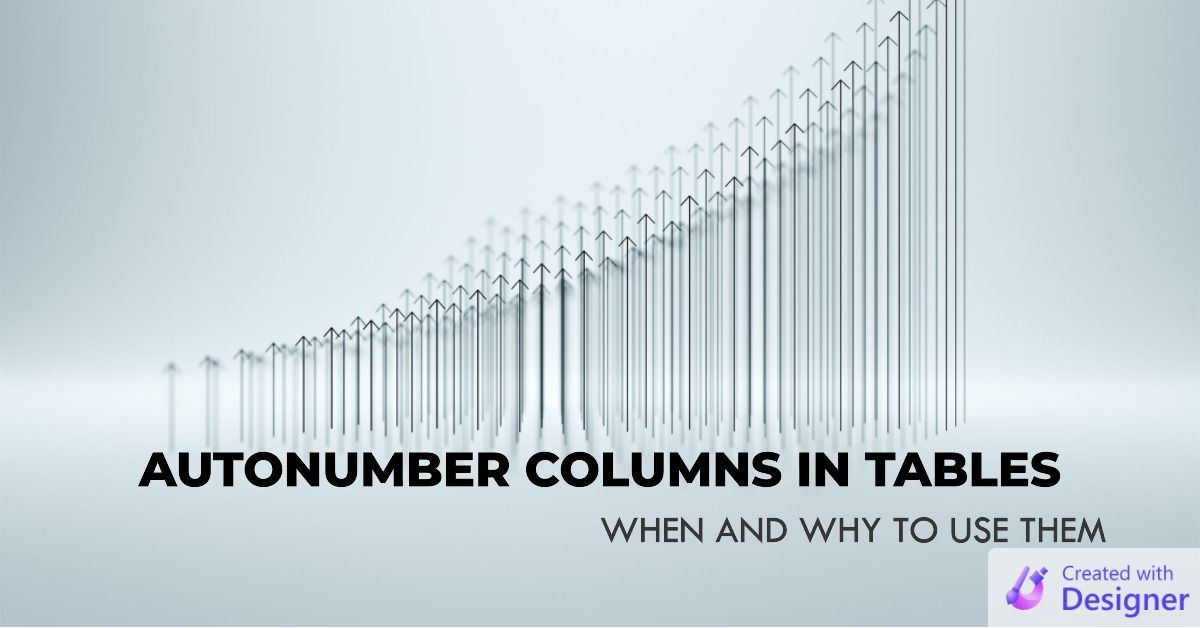 Mike Wolfe on LinkedIn: When Should You Include an Autonumber Column in ... Mike Wolfe on LinkedIn: When Should You Include an Autonumber Column in ...