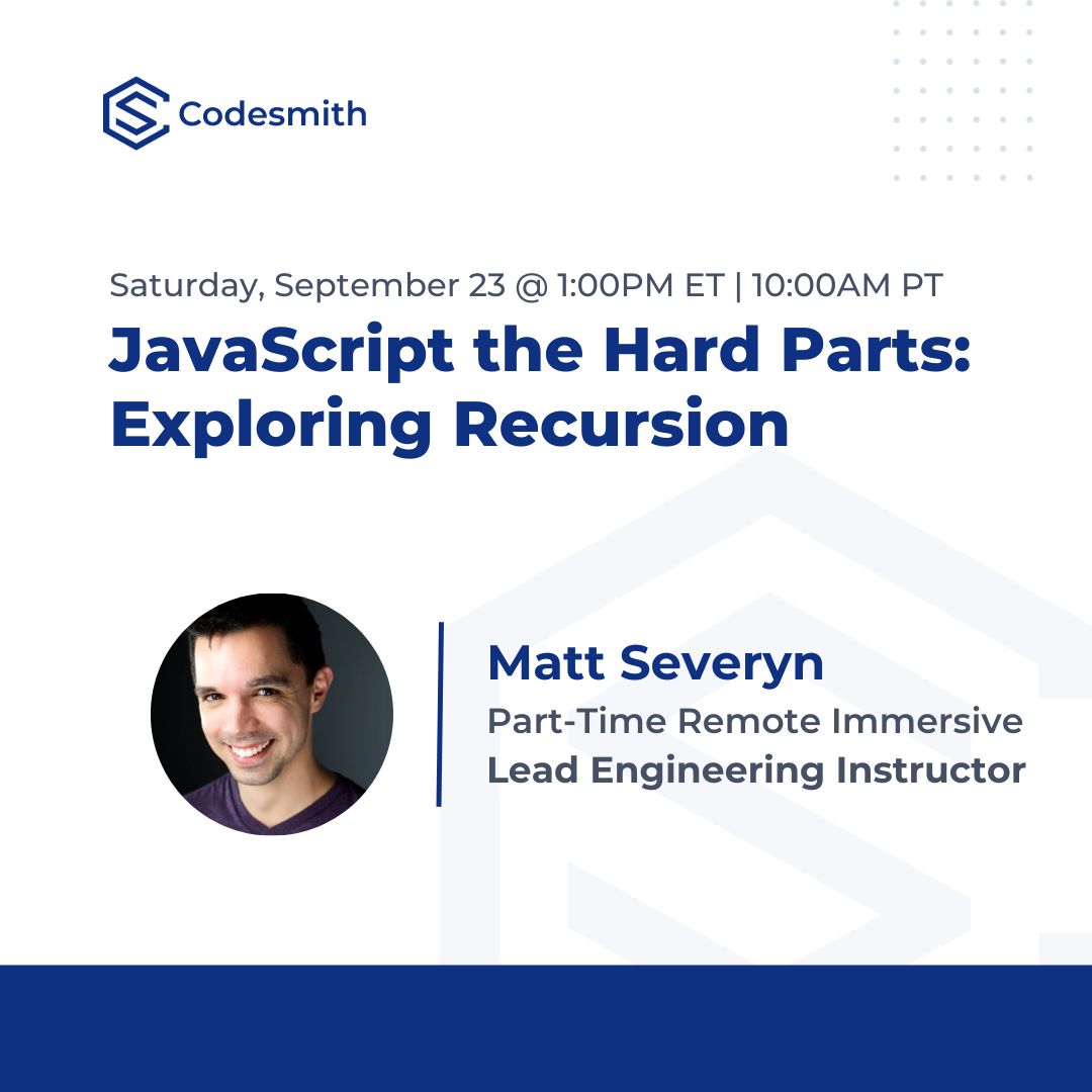 Codesmith on LinkedIn: #javascript Codesmith on LinkedIn: #javascript