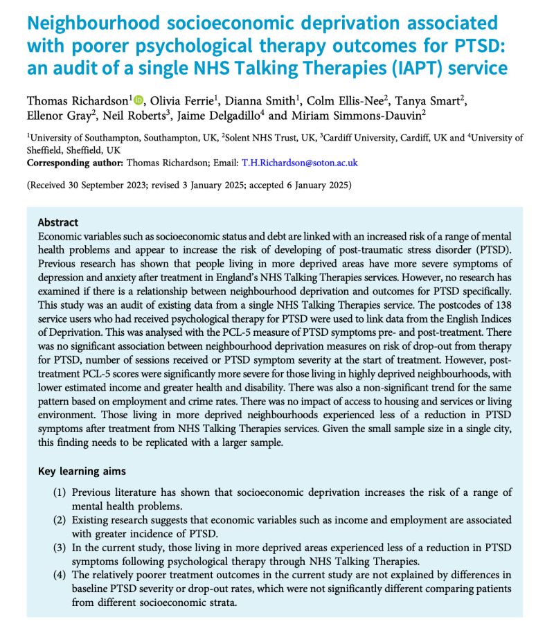 tCBT New Paper : Neighbourhood socioeconomic deprivation associated ... tCBT New Paper : Neighbourhood socioeconomic deprivation associated ...