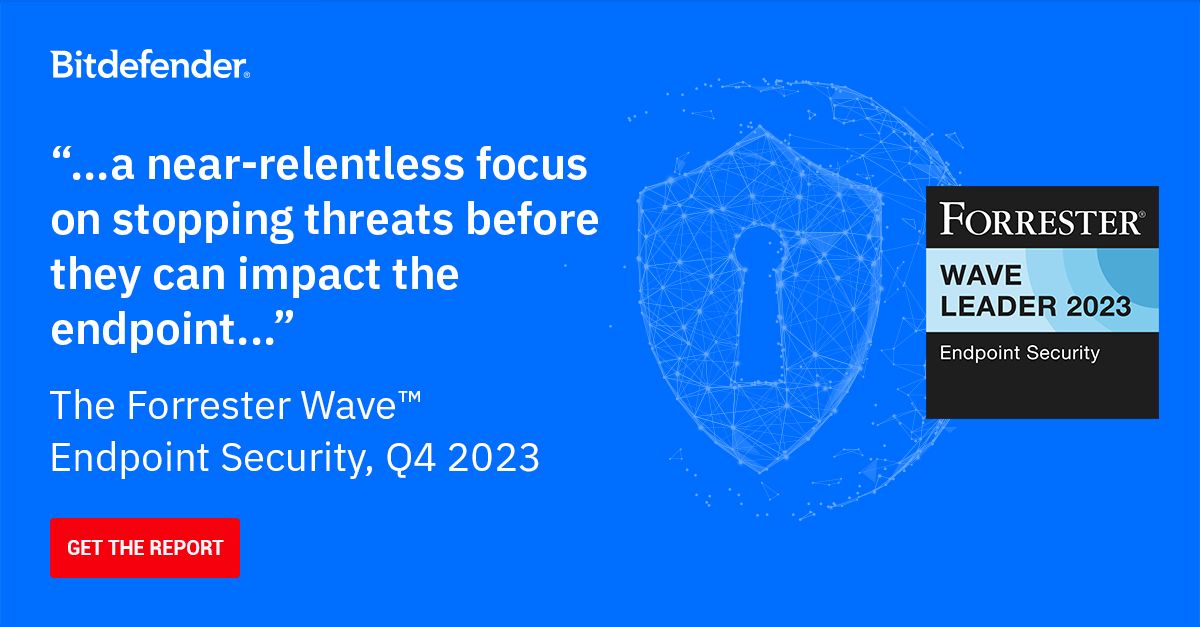 Martin Zugec on LinkedIn: Bitdefender – Leader in Forester Wave ... Martin Zugec on LinkedIn: Bitdefender – Leader in Forester Wave ...