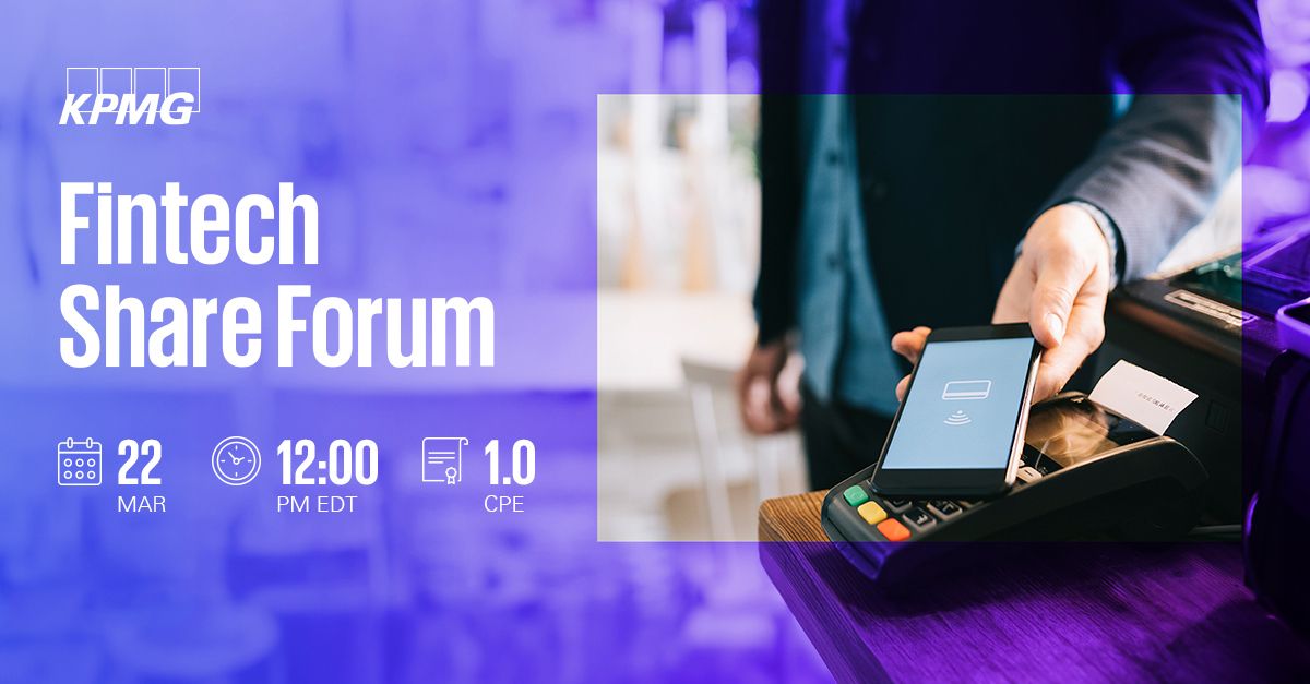 Greg Evanoff on LinkedIn: You're invited to KPMG Fintech Share Forum on ... Greg Evanoff on LinkedIn: You're invited to KPMG Fintech Share Forum on ...