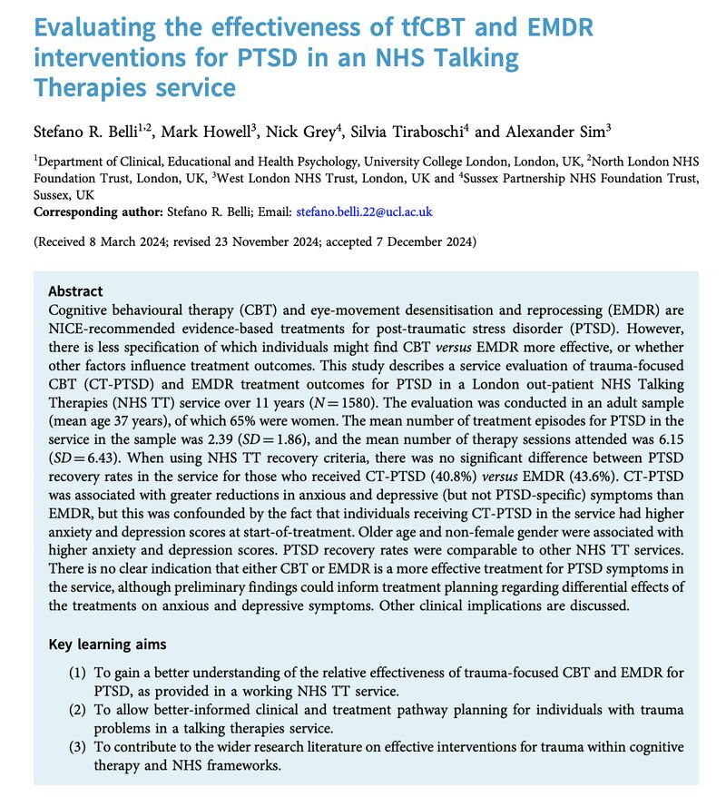tCBT New Paper: Evaluating the effectiveness of tfCBT and EMDR… | BABCP ... tCBT New Paper: Evaluating the effectiveness of tfCBT and EMDR… | BABCP ...