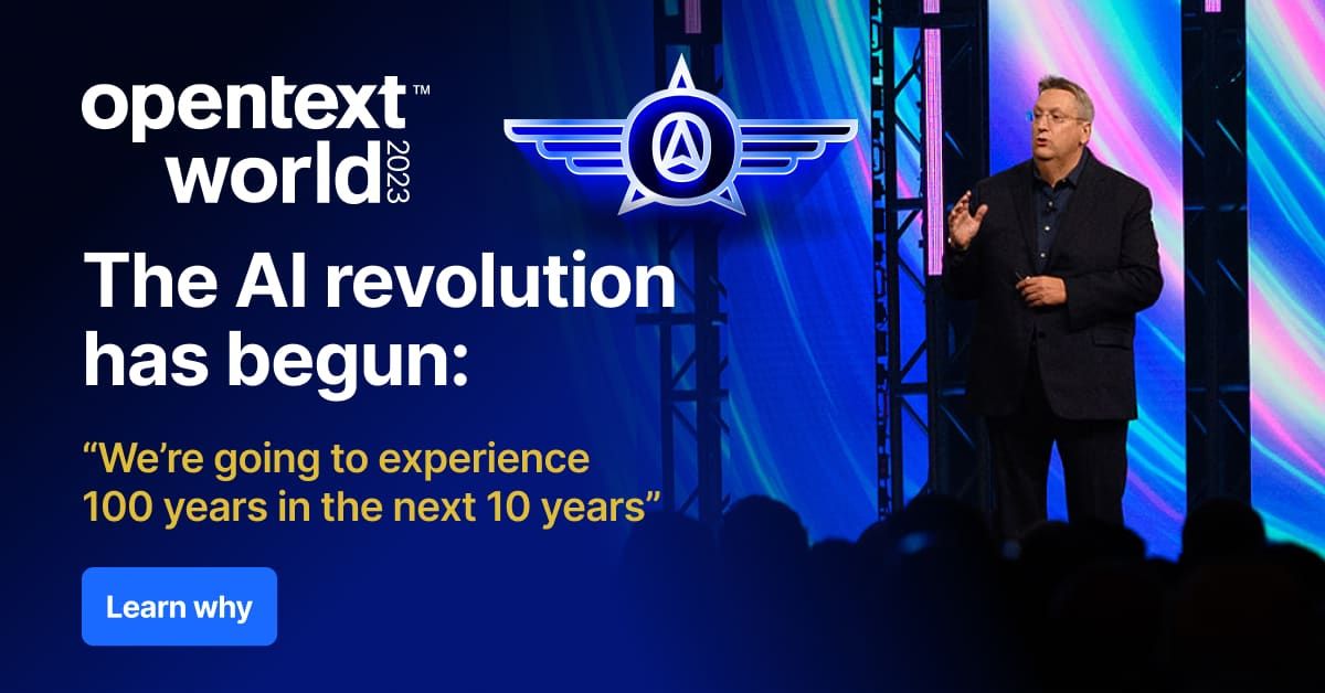 OpenText on LinkedIn: OpenText World 2023—Welcome to the AI Revolution OpenText on LinkedIn: OpenText World 2023—Welcome to the AI Revolution
